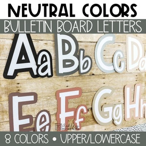 Neutral Colored A-Z Bulletin Board Letters Punctuation and - Etsy