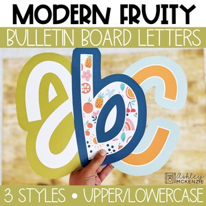 Modern Fruity Classroom Decor, A-Z Bulletin Board Letters, Punctuation ...