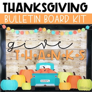Thanksgiving Bulletin Board Kit, Blue Truck Theme, Easy Holiday ...
