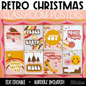 Christmas Retro Theme Classroom Posters, Easy Holiday Classroom ...