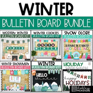 Winter Bulletin Board Kits Bundle, Seasonal Classroom Decor, Easy and ...