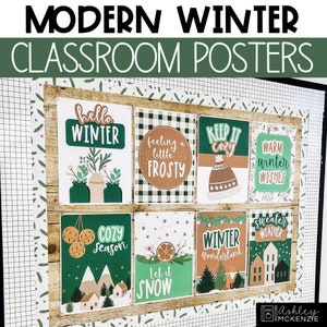 Modern Winter Classroom Posters, Holiday Season Theme, Easy Seasonal ...