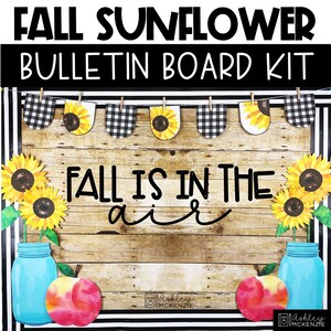 Fall Sunflowers Bulletin Board or Classroom Door Decor, Easy Autumn ...