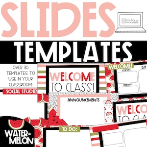 Watermelon Google Slides and Powerpoint Templates, Digital Classroom ...