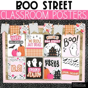 Halloween Classroom Posters, Boo Street Theme, Autumn Class Decor, Easy ...