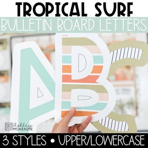 Tropical Surf Classroom Decor, A-Z Bulletin Board Letters, Punctuation ...