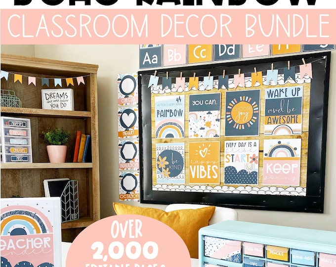 Daisy Gingham Classroom Decor Bundle | Editable - Etsy Canada