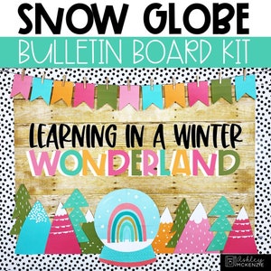 Winter Snow Globe Bulletin Board or Door Decor, Easy Seasonal Classroom ...
