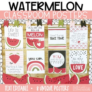 Watermelon Classroom Posters, Easy and Modern Classroom Decorations ...