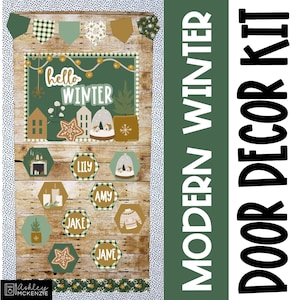 Modern Winter Door Decorating Kit, Holiday Season Decorations, Easy ...