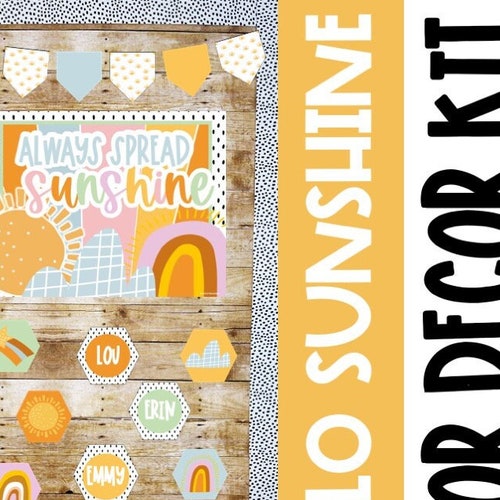 Sunshine Themed Classroom Door Decor Kit Back to School Easy - Etsy