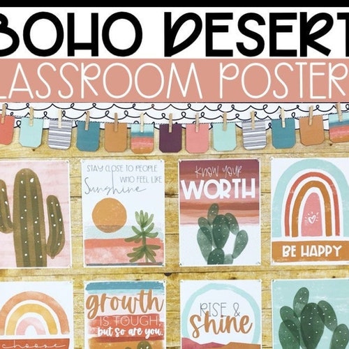 Boho Ocean Classroom Posters Easy and Modern Classroom - Etsy