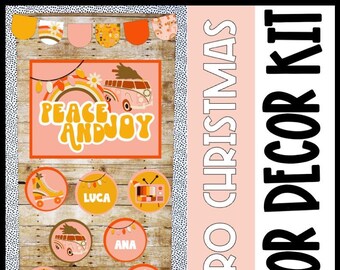 Christmas Retro Theme Classroom Posters Easy Holiday | Etsy