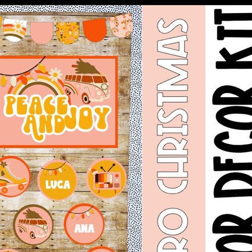 Valentine's Day Classroom Door Decor Kit Retro Theme - Etsy