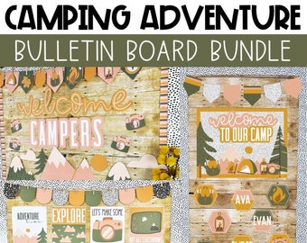 Camping Adventure Classroom Door Decor Kit Back to School - Etsy
