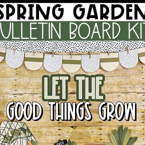 Modern Greenery Back to School Bulletin Board Kit Easy and - Etsy