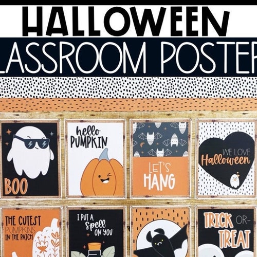 Halloween Boo Crew Classroom Posters Easy and Modern Holiday - Etsy