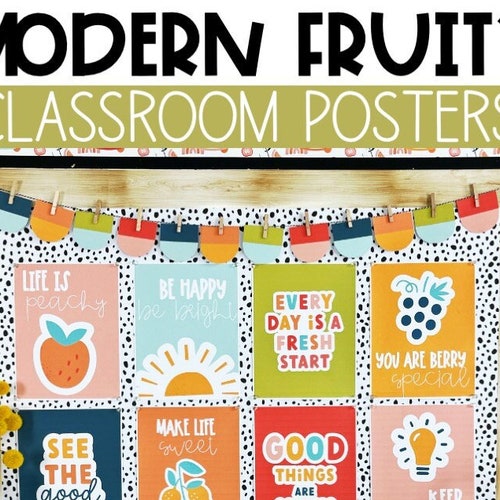 Modern Fruit Themed Classroom Posters Easy and Modern - Etsy