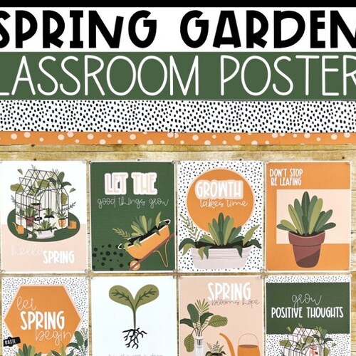Spring Classroom Posters Spring Garden Theme Easy Seasonal - Etsy