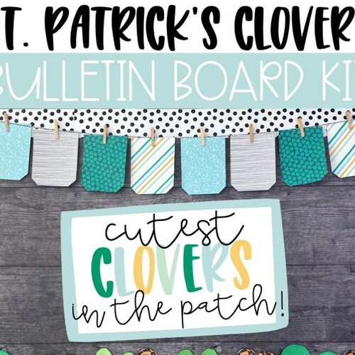 St. Patrick's Day Clovers Bulletin Board or Classroom Door - Etsy