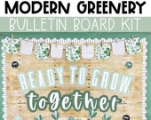 Modern Greenery Back to School Bulletin Board Kit Easy and - Etsy Canada