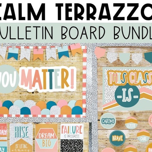 Calm Terrazzo Classroom Door Decor Kit Back to School Easy - Etsy