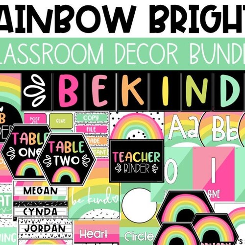 Rainbow Growth Mindset Classroom Posters Easy and Modern - Etsy