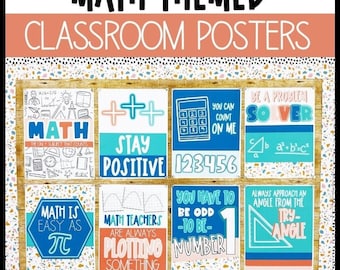 Math Themed Classroom Poster, Easy and Modern Classroom Decorations ...