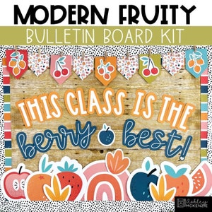 Modern Fruity Back to School Bulletin Board Kit Easy and - Etsy
