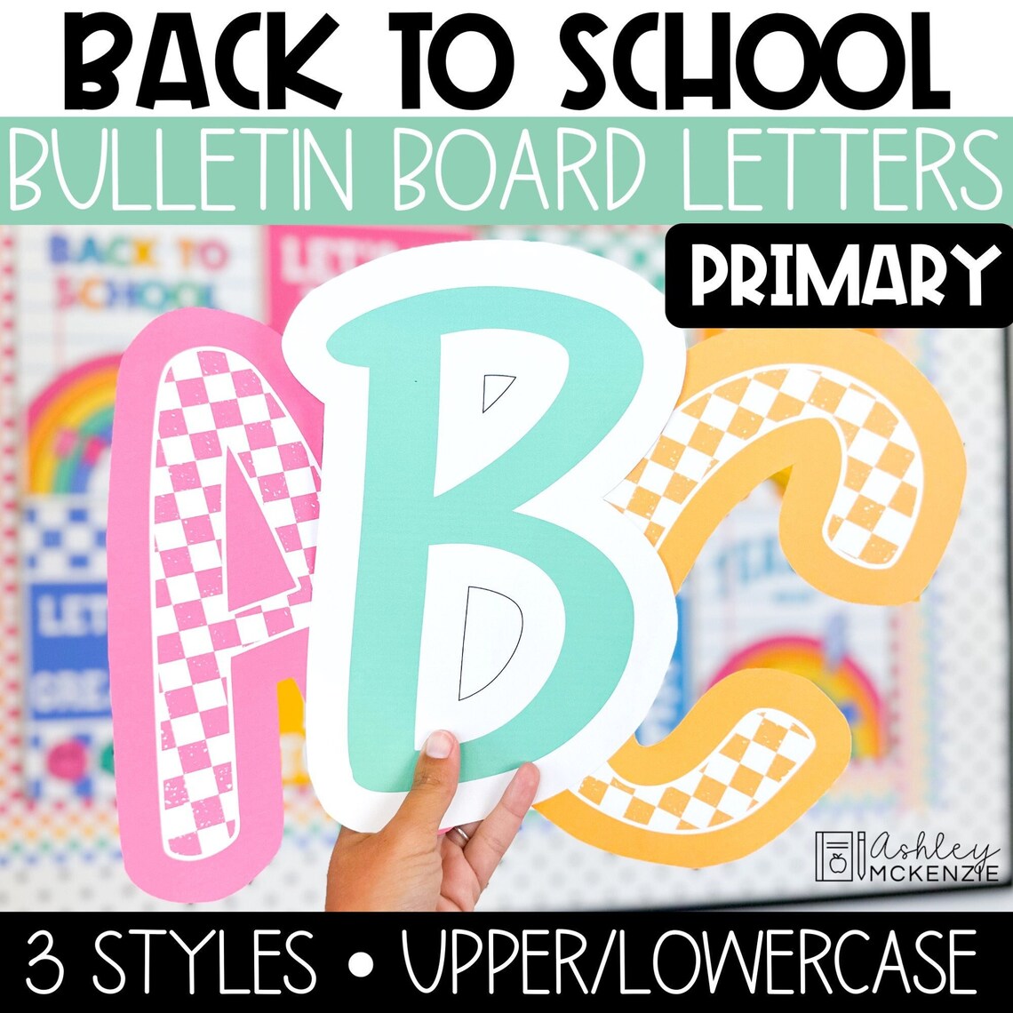 Back to School Classroom Decor Primary Font A-Z Bulletin Board Letters ...