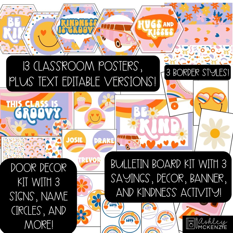 Valentine's Day Classroom Decor Bundle Retro Theme - Etsy