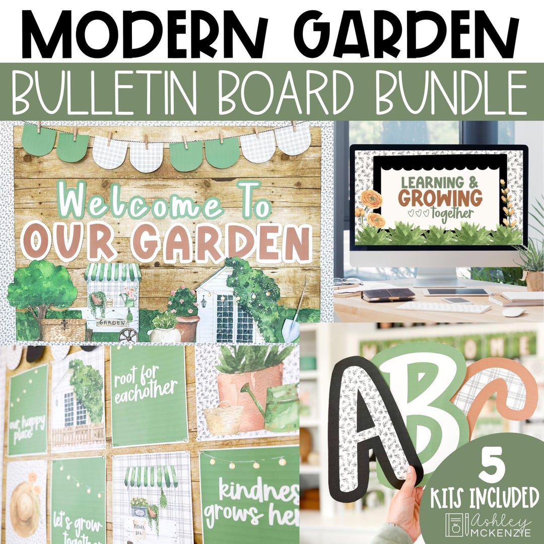 Modern Garden Bulletin Board Ideas Back to School Classroom Decor ...