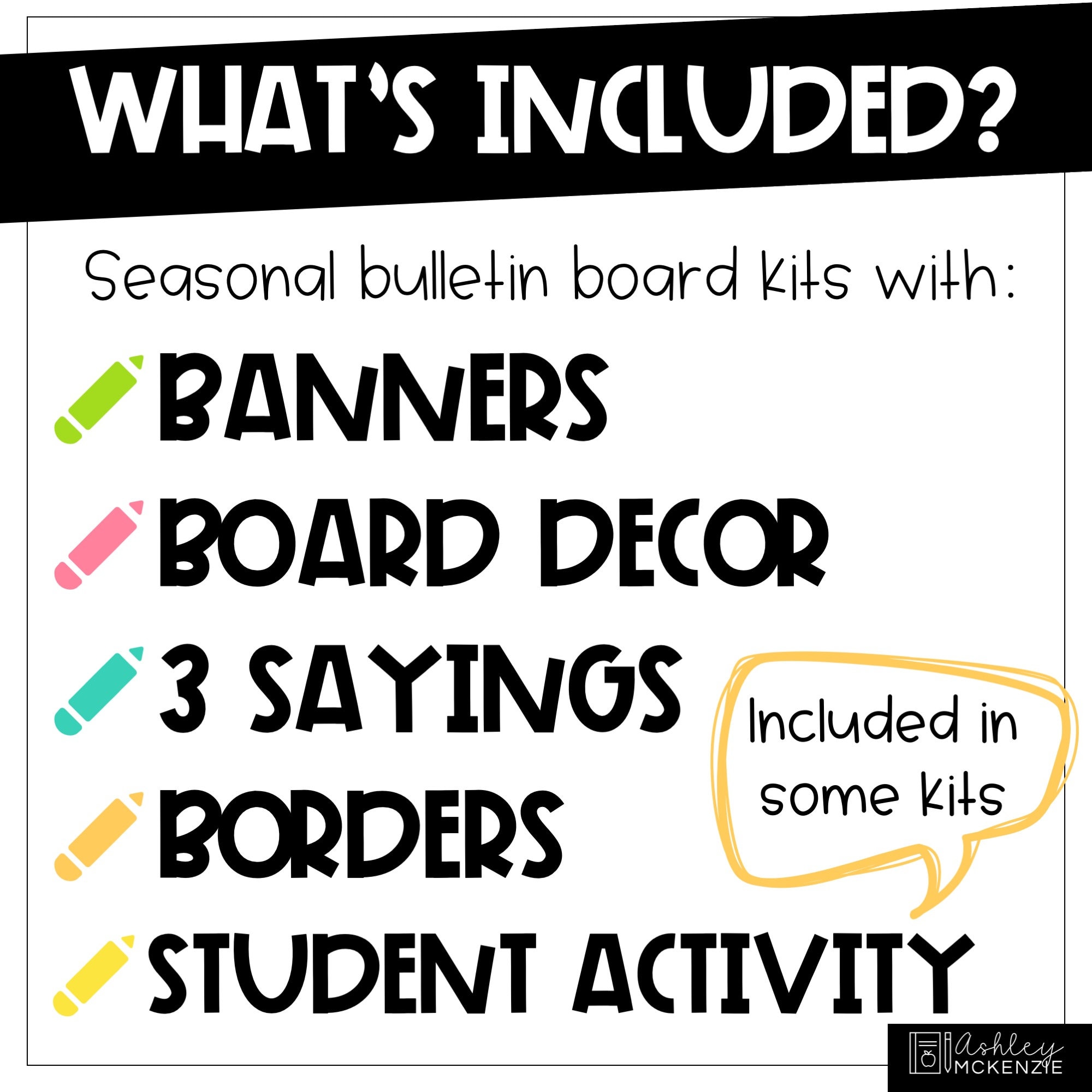 Bulletin Board Kits Bundle #6 Seasonal Classroom Decor for All Year ...