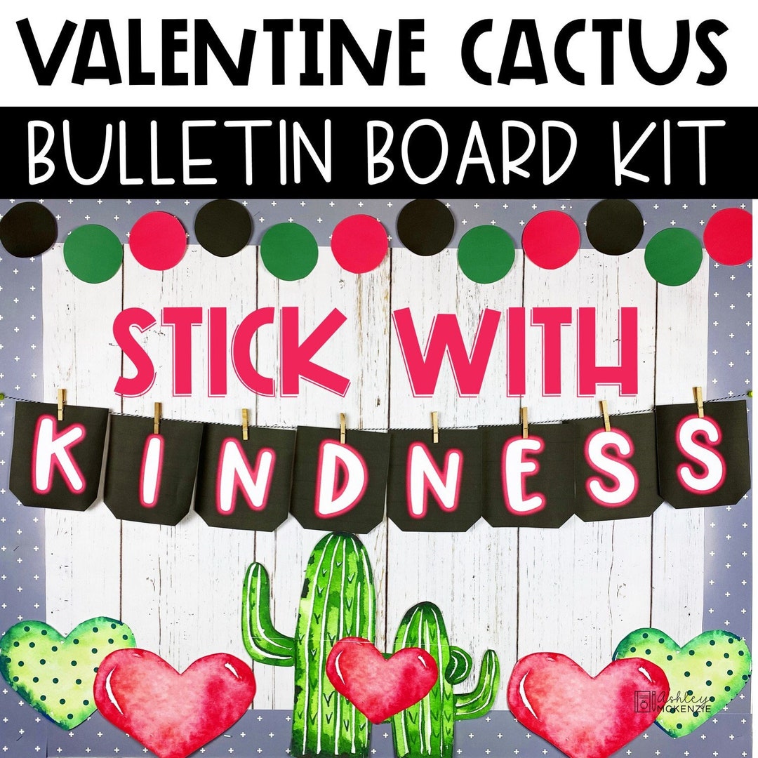Valentine's Day Bulletin Board or Classroom Door Decor, Cactus Theme ...