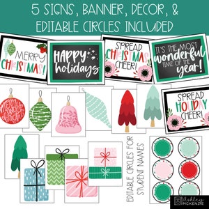 Christmas Cheer Bulletin Board or Classroom Door Decor, Easy Holiday ...