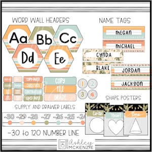 Beach Classroom Decor Bundle Calm Colors Beach Themed Classroom Decor ...