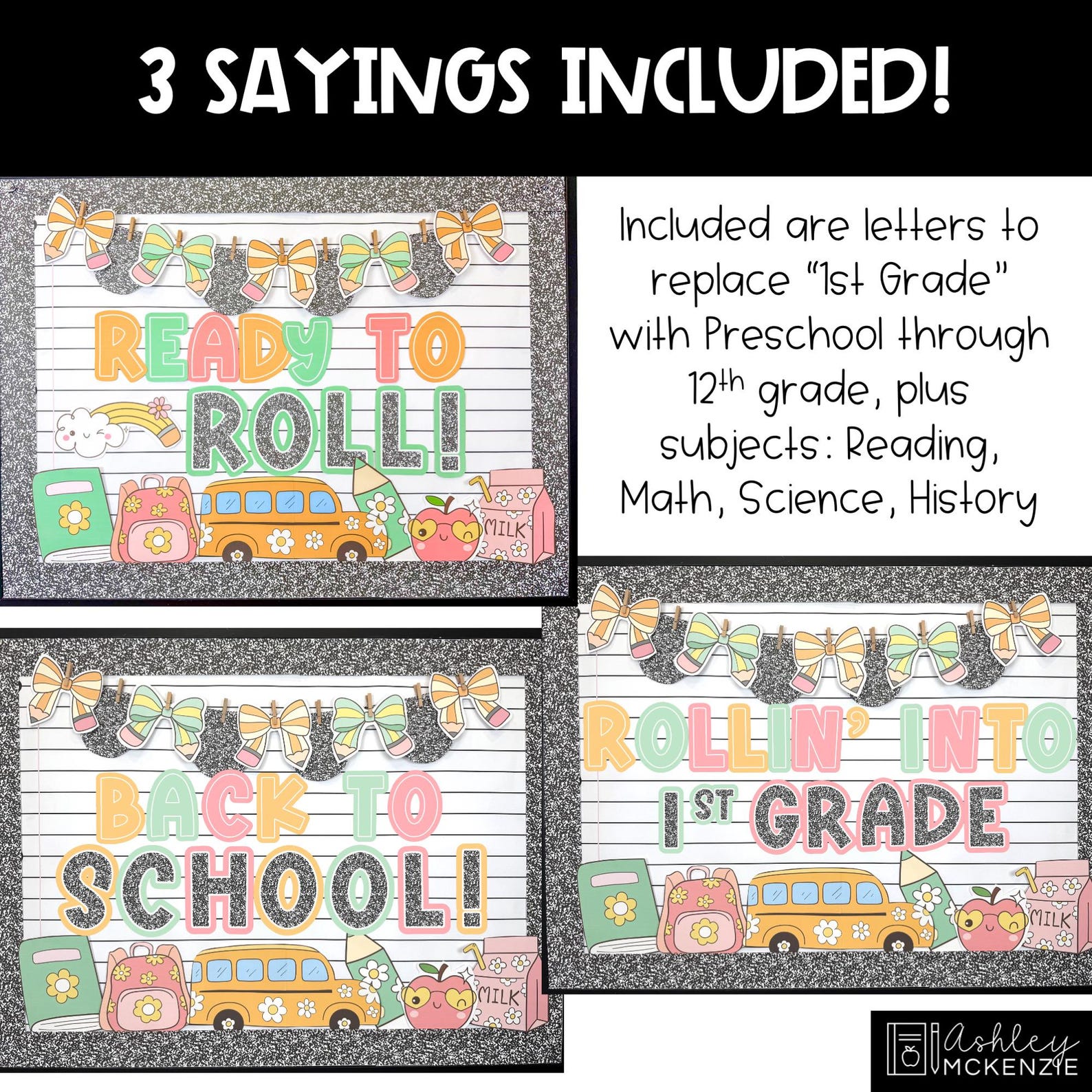 Ready to Roll Back to School Bulletin Board Idea Fall Door Decor ...