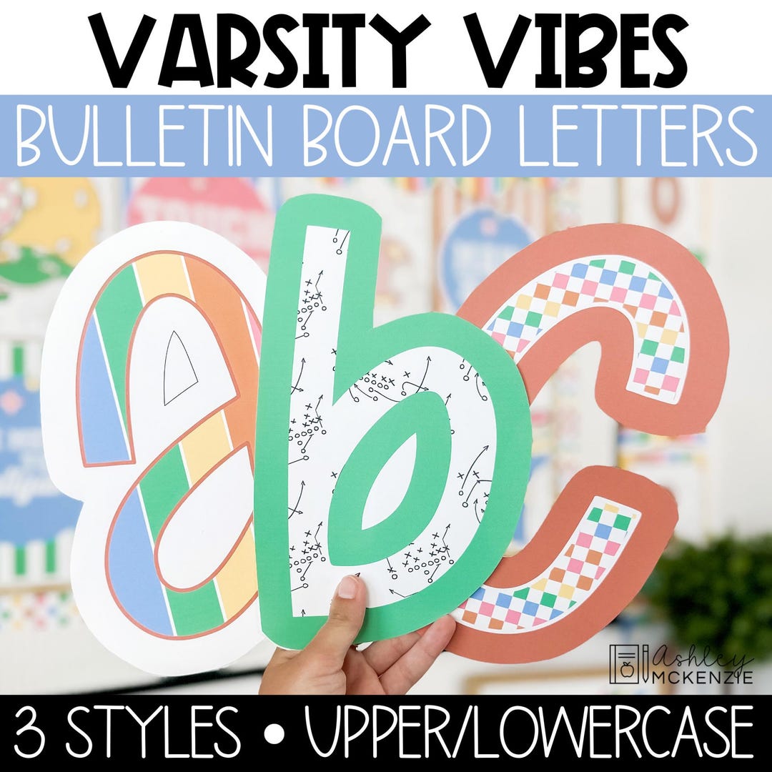 Sports Bulletin Board Letters, Punctuation, and Numbers, Varsity Vibes ...