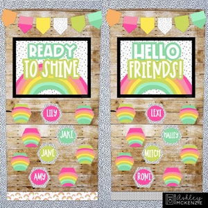 Bright Rainbow Classroom Decor, Bulletin Board Kit, Classroom Posters ...