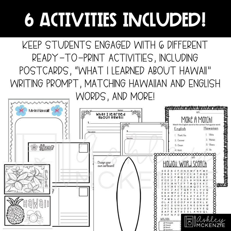 A Trip to Hawaii Powerpoint Lesson and Activities Pack - Etsy