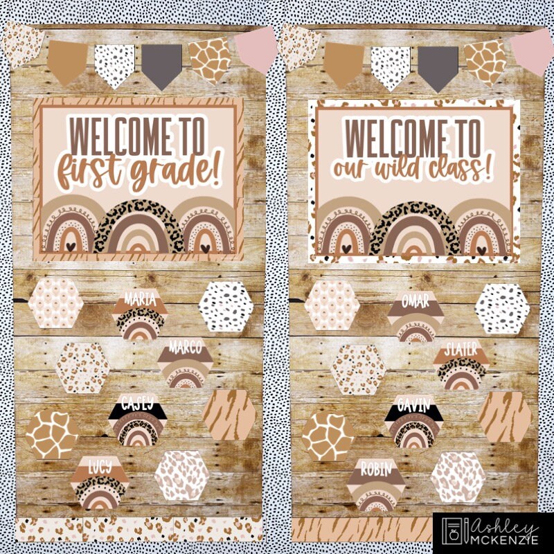 Animal Print Classroom Door Decor Kit Back to School Easy - Etsy