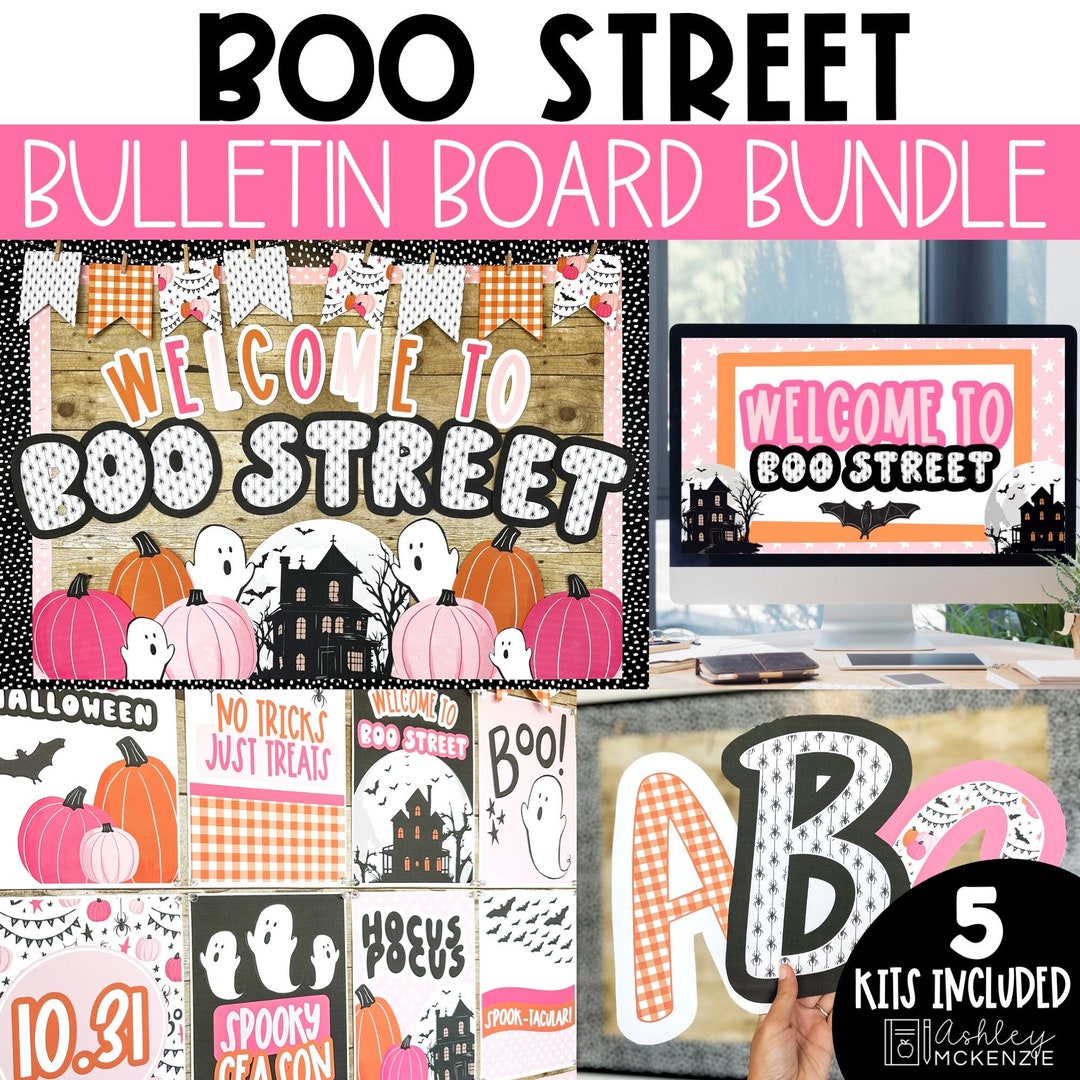 Halloween Classroom Decor, Boo Street Theme, Bulletin Board Kit ...