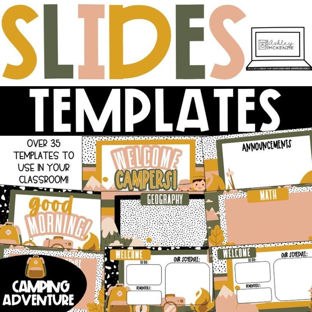 Camping Adventure Google Slides and Powerpoint Templates, Digital ...