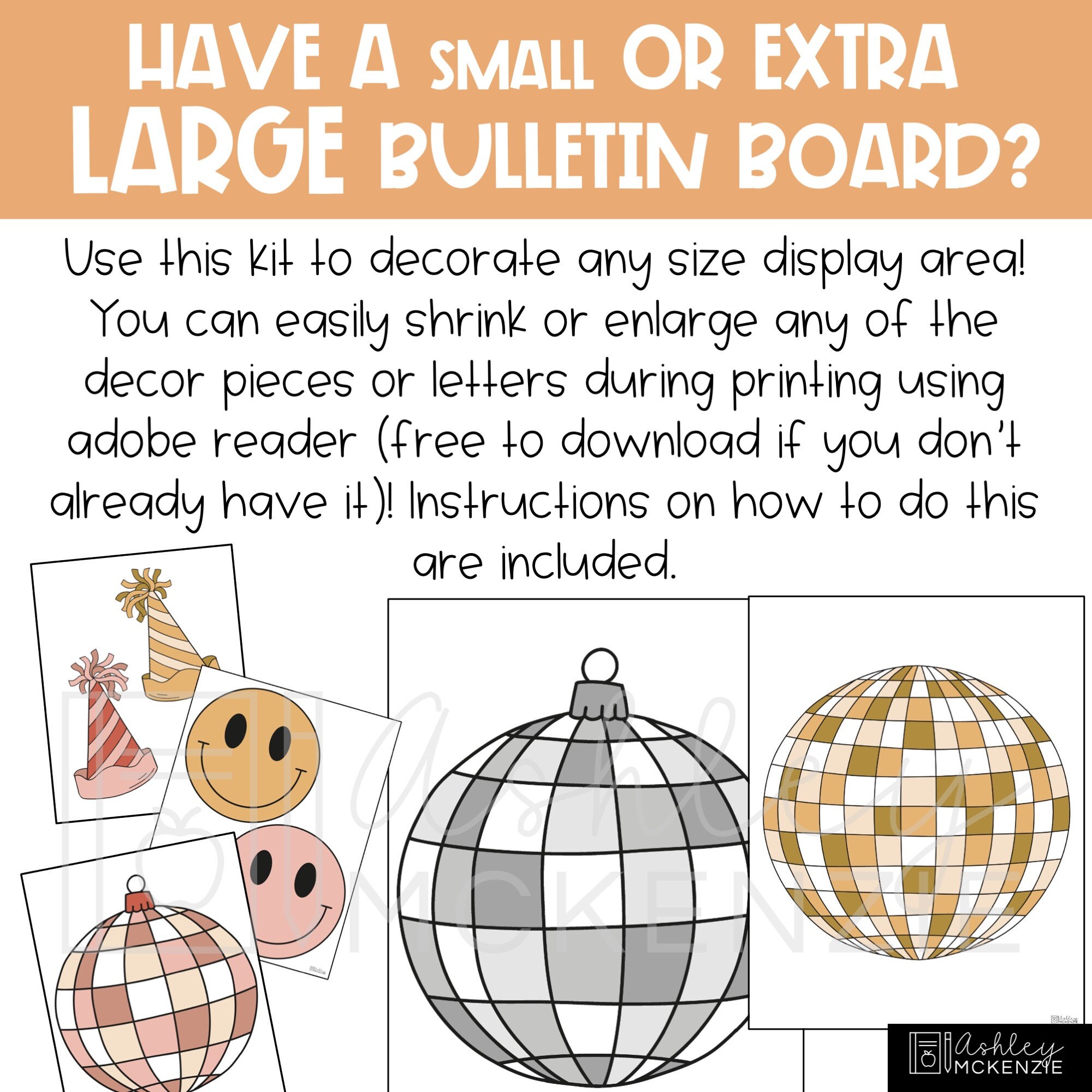 Retro New Year Bulletin Board Kit, Holiday Classroom Decor, January ...