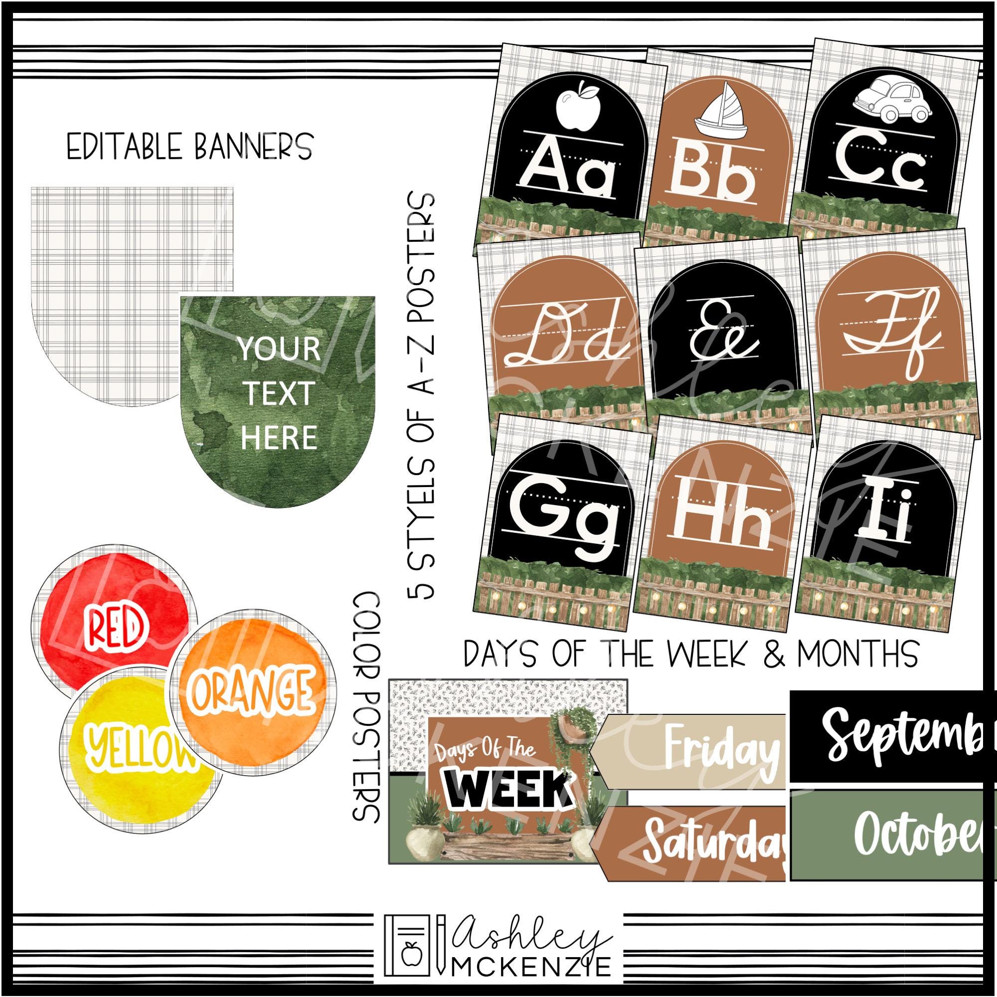 Modern Garden Classroom Decor Bundle Nature Bulletin Board Ideas ...