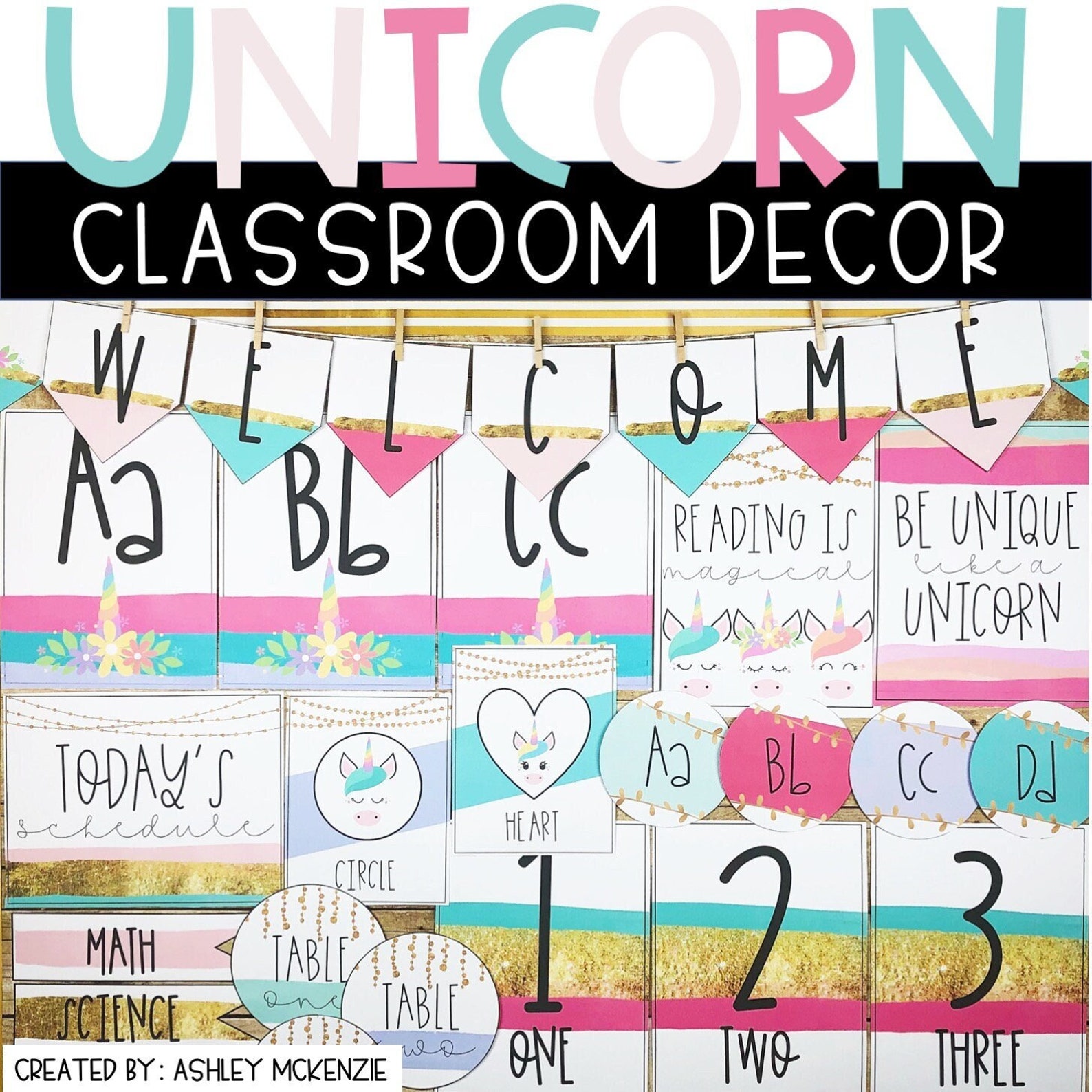Unicorn Classroom Decor Bundle Easy and Modern Classroom - Etsy