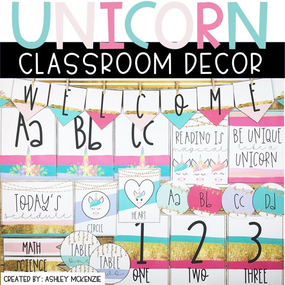 Unicorn Classroom Decor Bundle Easy and Modern Classroom - Etsy
