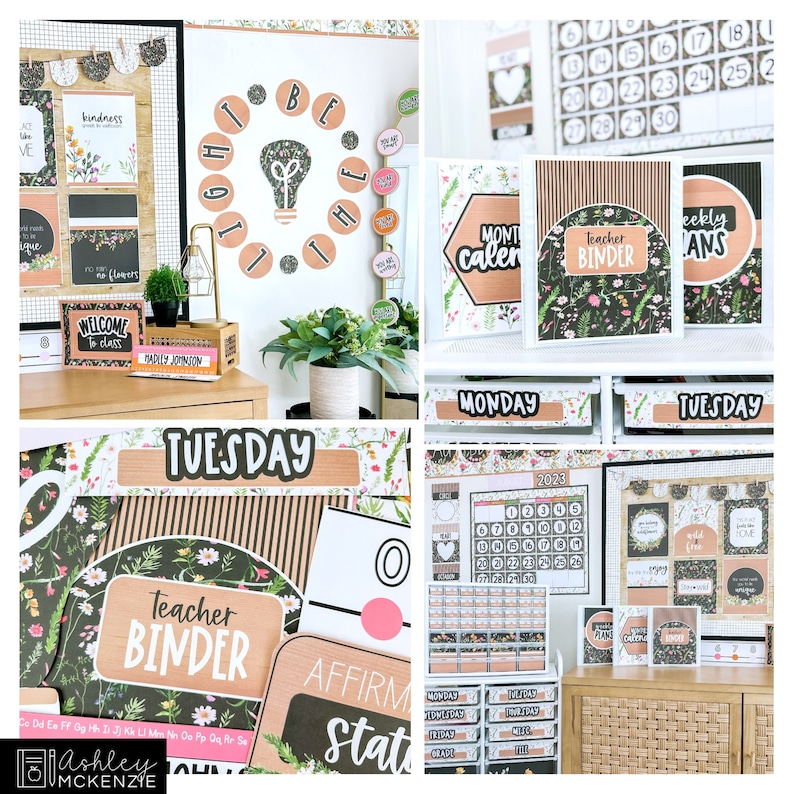 Wildflower Classroom Decor Bundle Elementary Classroom Theme Editable ...
