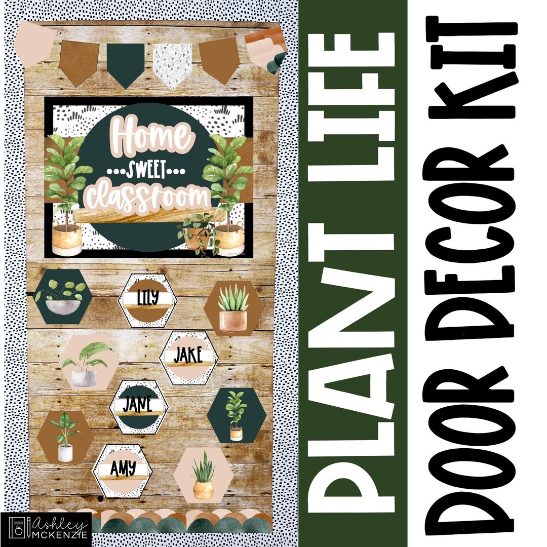 Plant Life Classroom Door Decor Kit, Back to School, Easy and Modern ...
