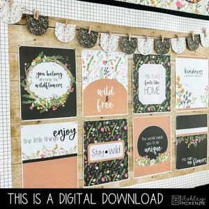 Wildflowers Themed Classroom Posters, Easy and Modern Classroom ...